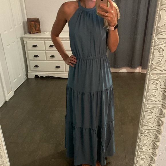 LOFT | Dresses | Loft Blue Tiered Maxi | Poshmark
